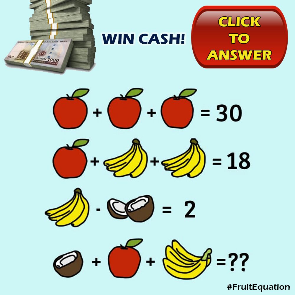 Answer This Fruit Equation