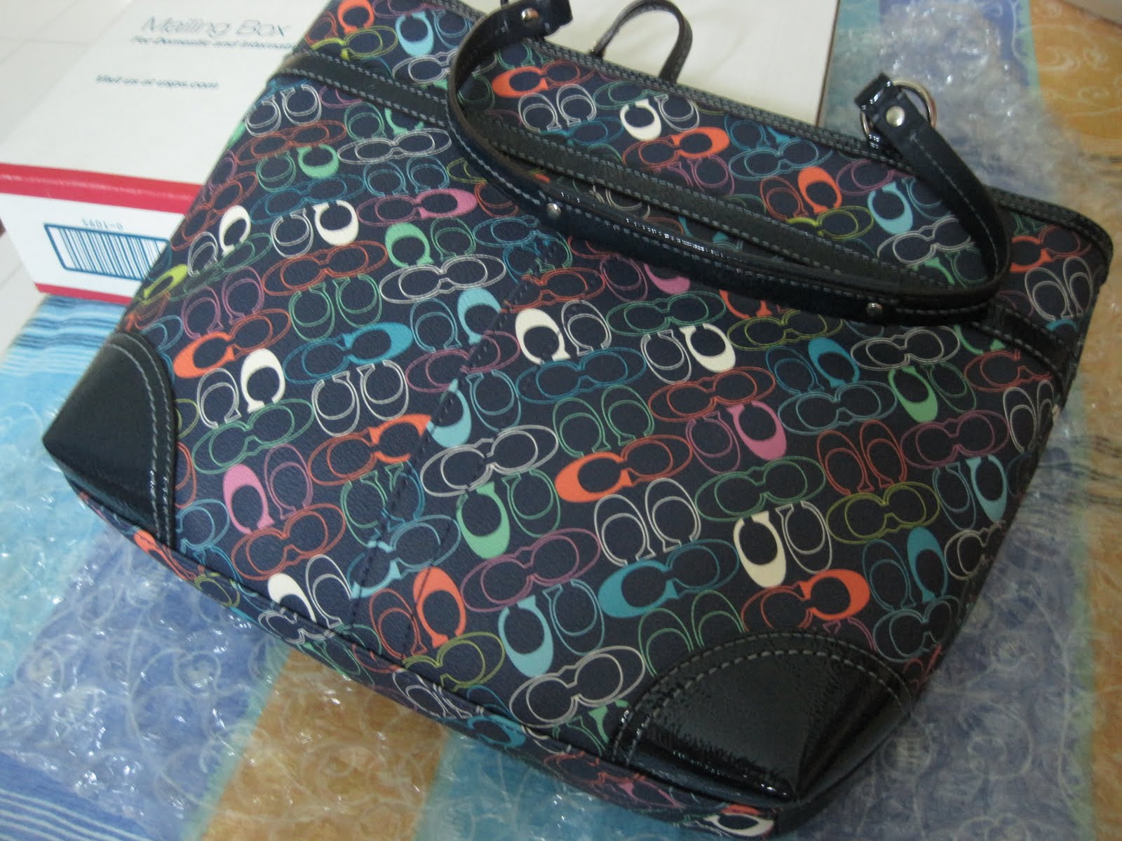 shop4luxurygifts: WTS BNIB Coach Blue Chelsea multicolor handbag purse2