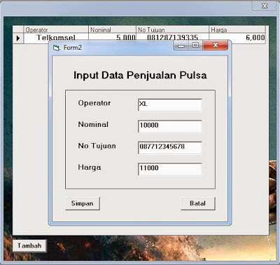 Menambahkan Data ke dalam Datagrid Utama atau Pada Form1 dengan From2 ~ Aneka Tutorial Pemrograman
