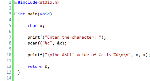 ASCII Value ~ Nissongo's Diary