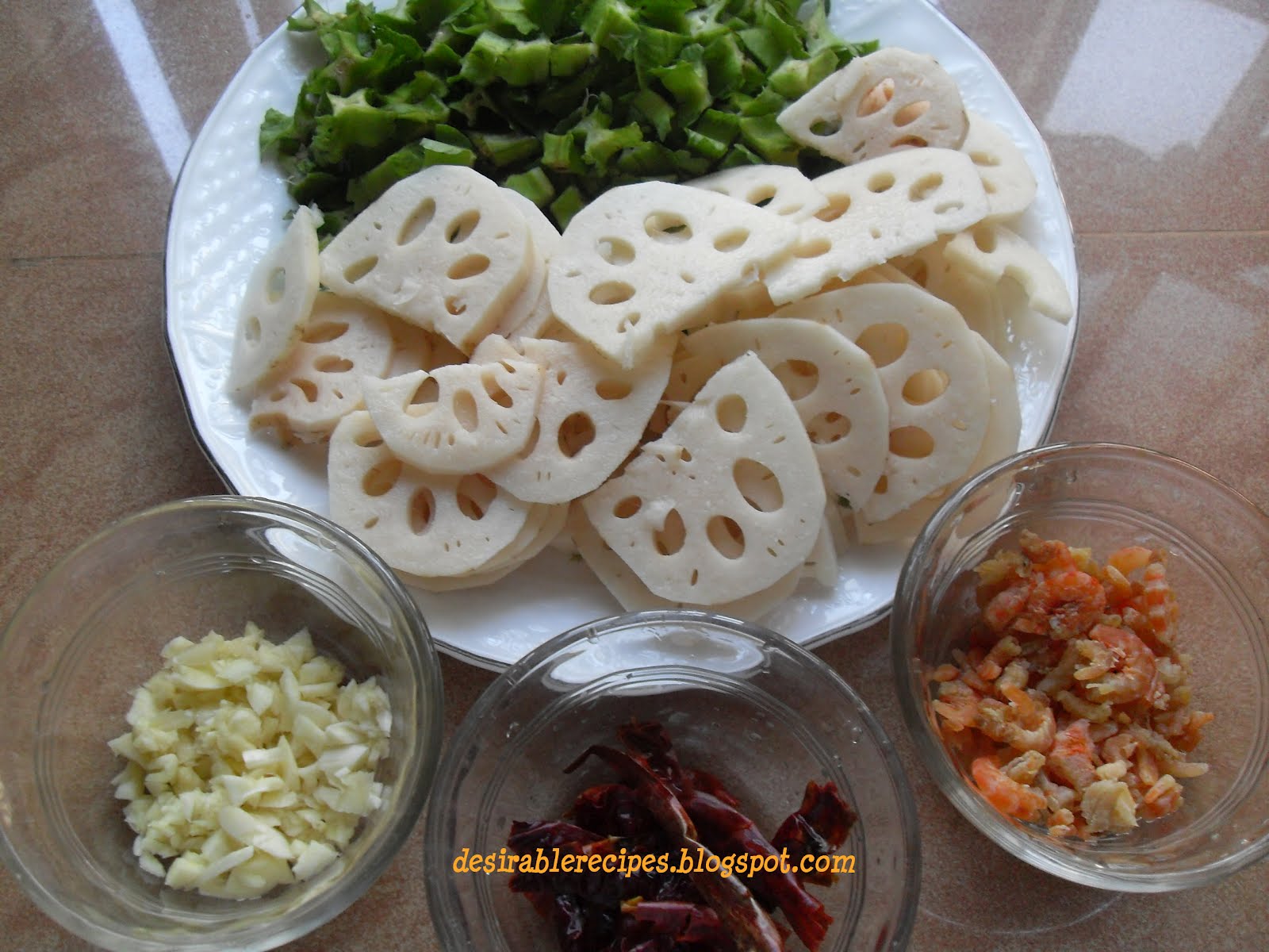 Stir Fried Four Angled Beans With Lotus Root