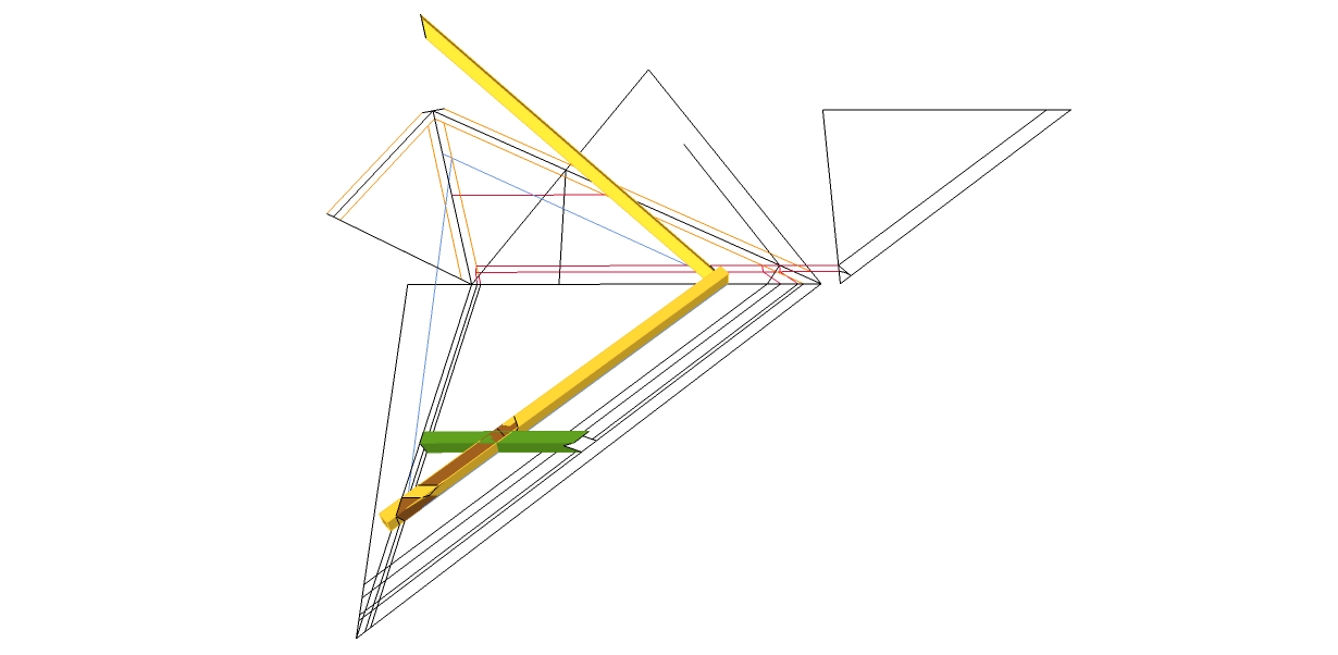 Roof Framing Geometry: The folding roof -- sloping ridge roof part 2