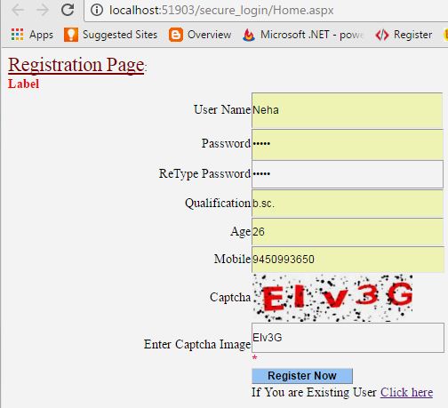 How to add and verify captcha codes on 3 tier login and registration page in asp.net ...
