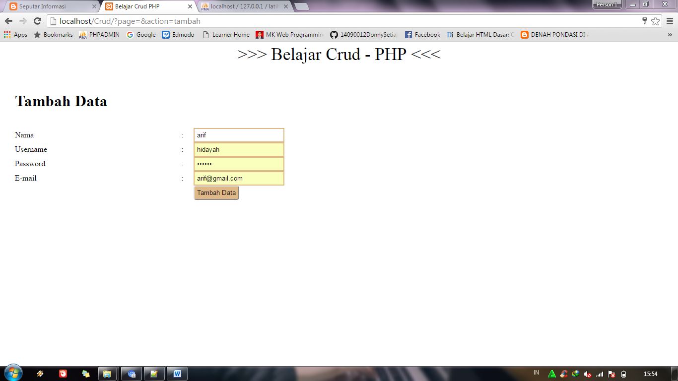 Cara Membuat CRUD Sederhana Part 1 ~ Seputar Informasi