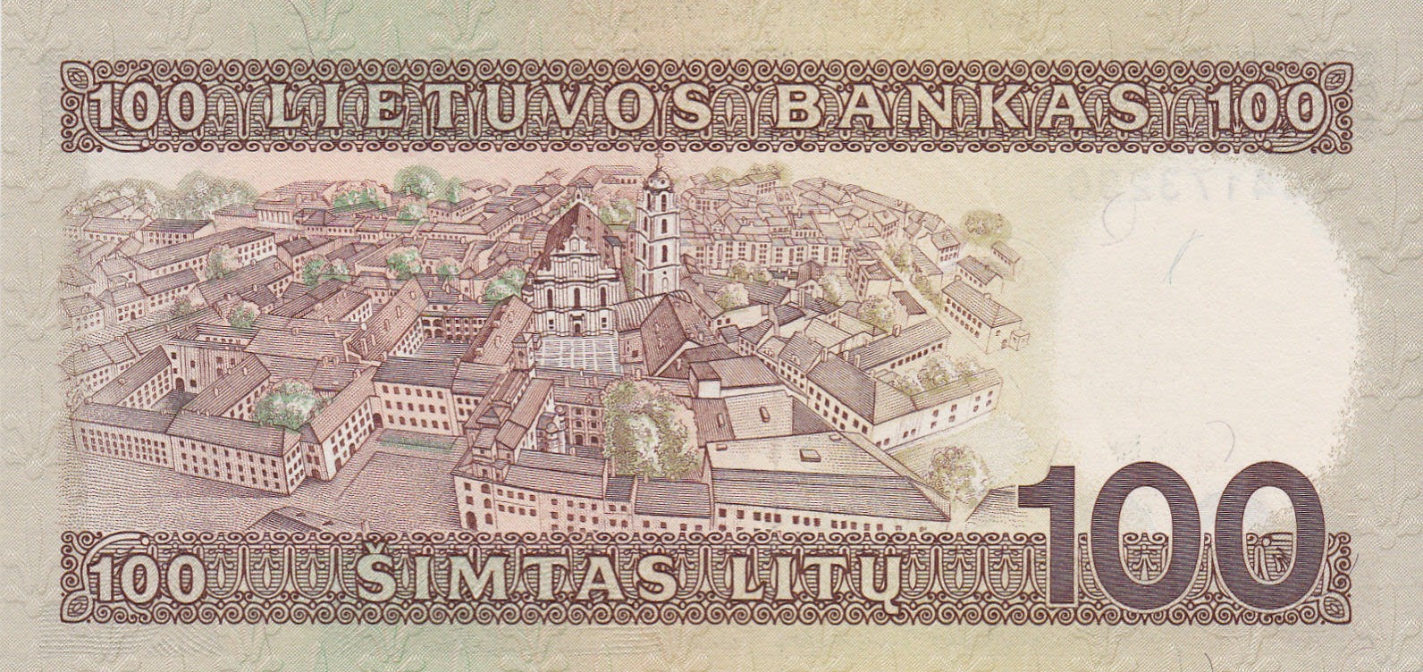 Lithuania 100 Litu banknote 1991 Simonas Daukantas|World Banknotes ...