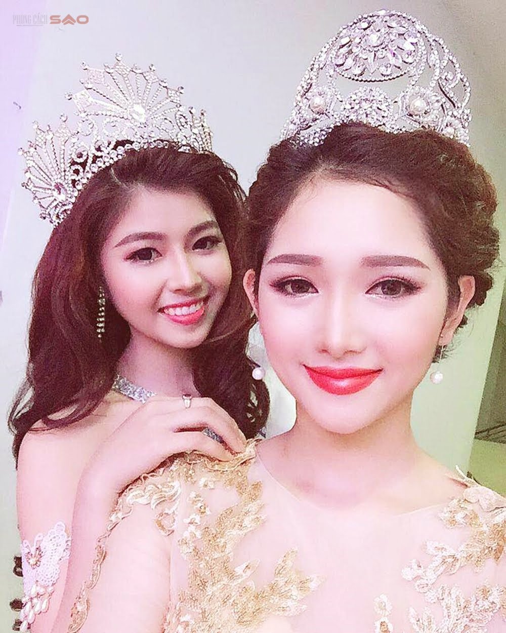 Á khôi Diệu Vân khoe vẻ đẹp gợi cảm với bộ cánh tự thiết kế - Sao Doanh Nhân