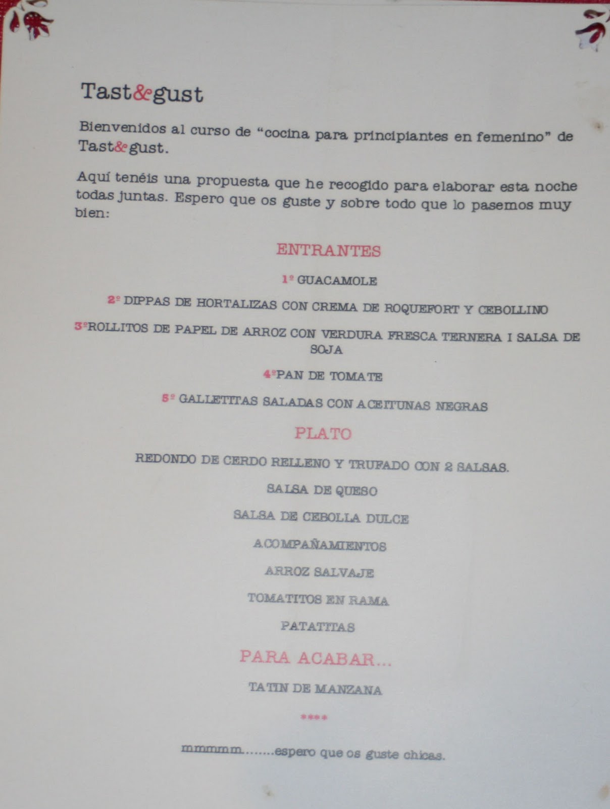 tast & gust: 1er COOKING SHOW DE TAST&GUST