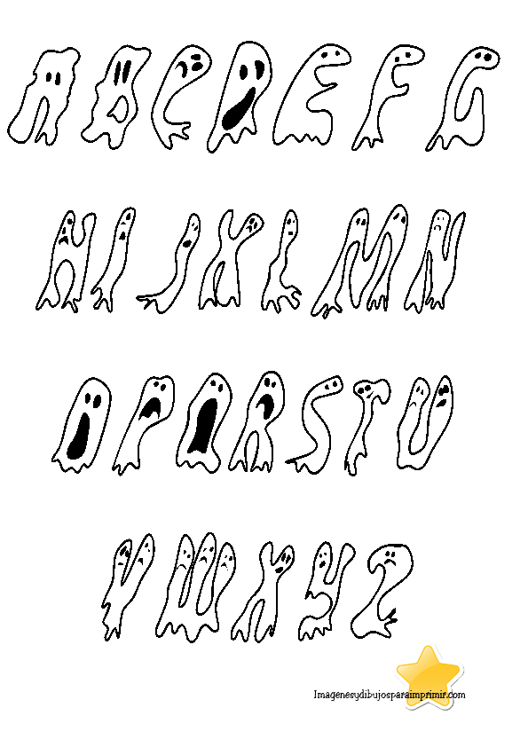 Abecedarios de halloween para imprimir-Colorear dibujos,letras ...