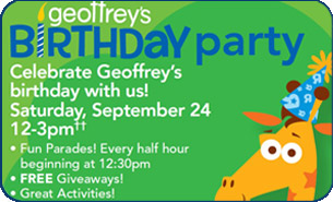 Geoffrey's Birthday at Toys "R" Us - Fun Things To Do With Kids