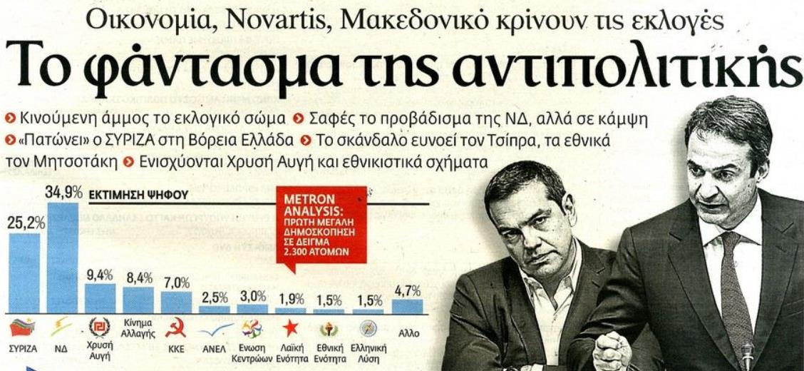 Τα ποσοστά των κομμάτων στη νέα δημοσκόπηση της Metron Analysis - Greek ...
