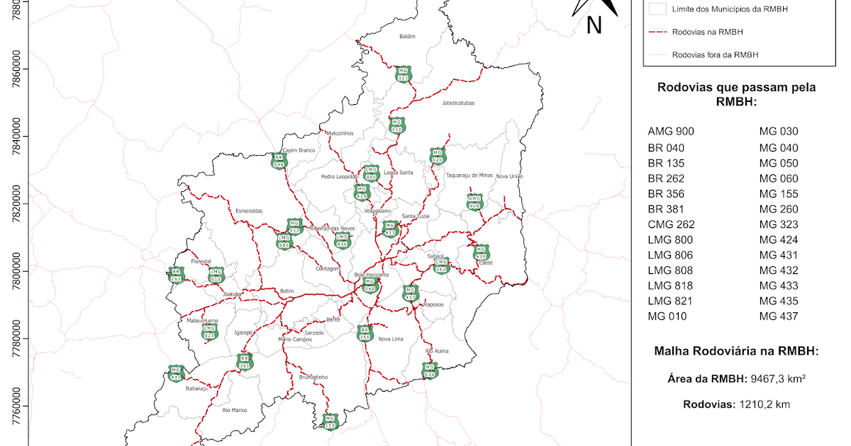 GeoMapas - Mapas Temáticos: Rodovias da Região Metropolitana de Belo ...