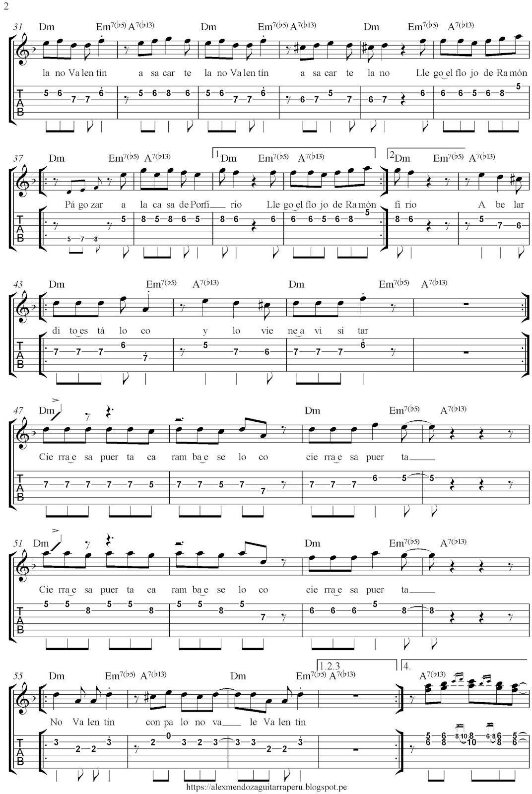 ALEX MENDOZA ( Amen ) Partituras, Letras, Tab, Acordes para Guitarra ...