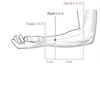 Acupuncture: LI - 6 ( Large Intestine-6)