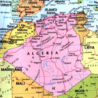 Mapa para imprimir del Mundo Atlas: Mapa de Algeria para imprimir