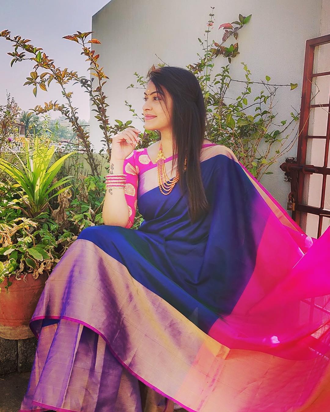 Saravanan Meenakshi Rachitha Beautiful Stills In Traditional Saree