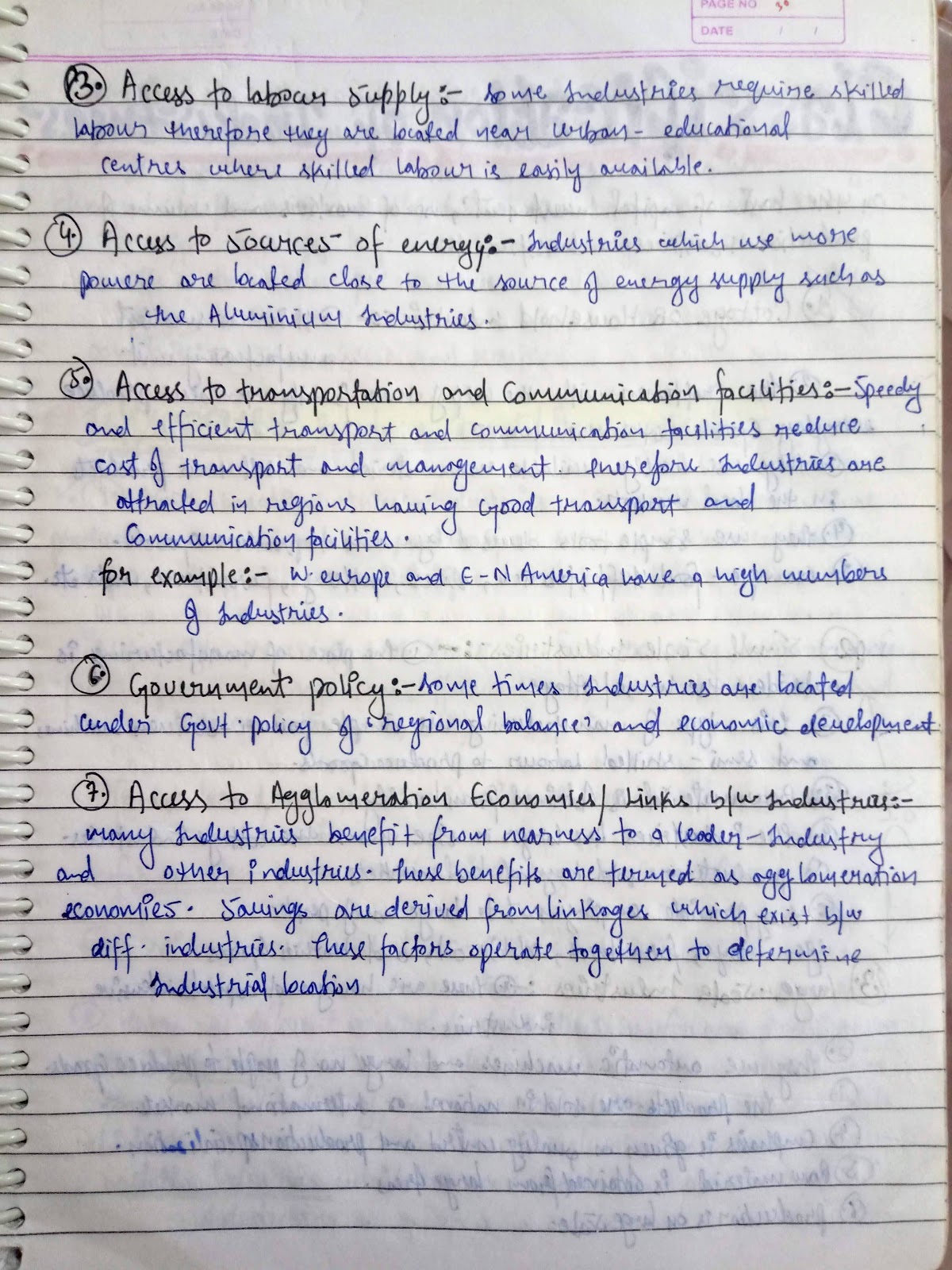 Handwritten notes of Secondary Activities - [geography] class 12th ...