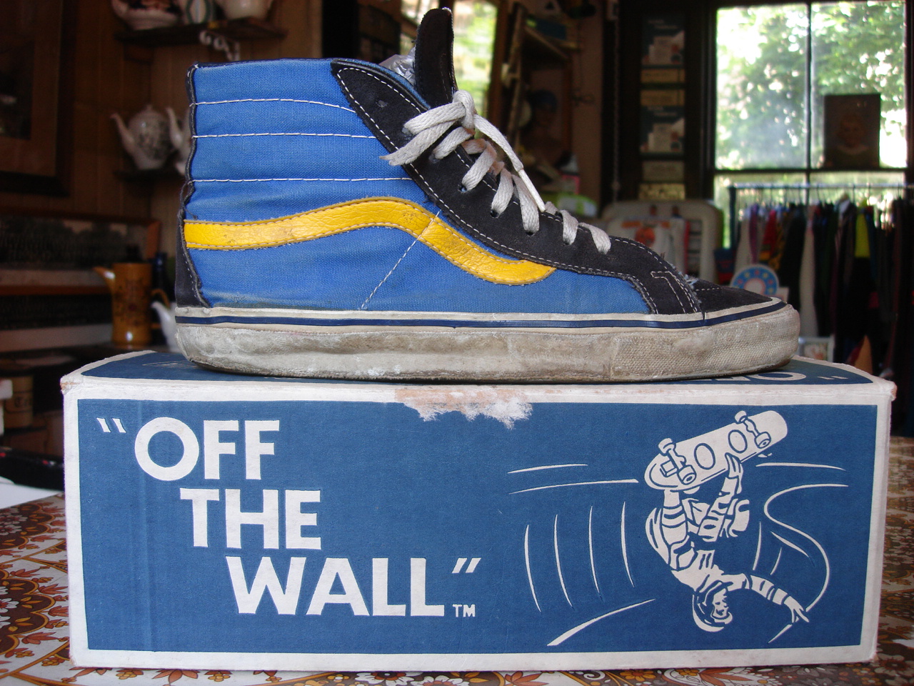 theothersideofthepillow: vintage VANS yellow on blue SK8-HI style #38 ...
