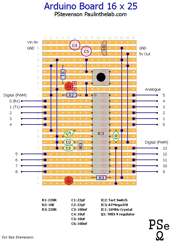 Paul In The Lab: Arduino (for extra blog cred) Stripboard Veroboard