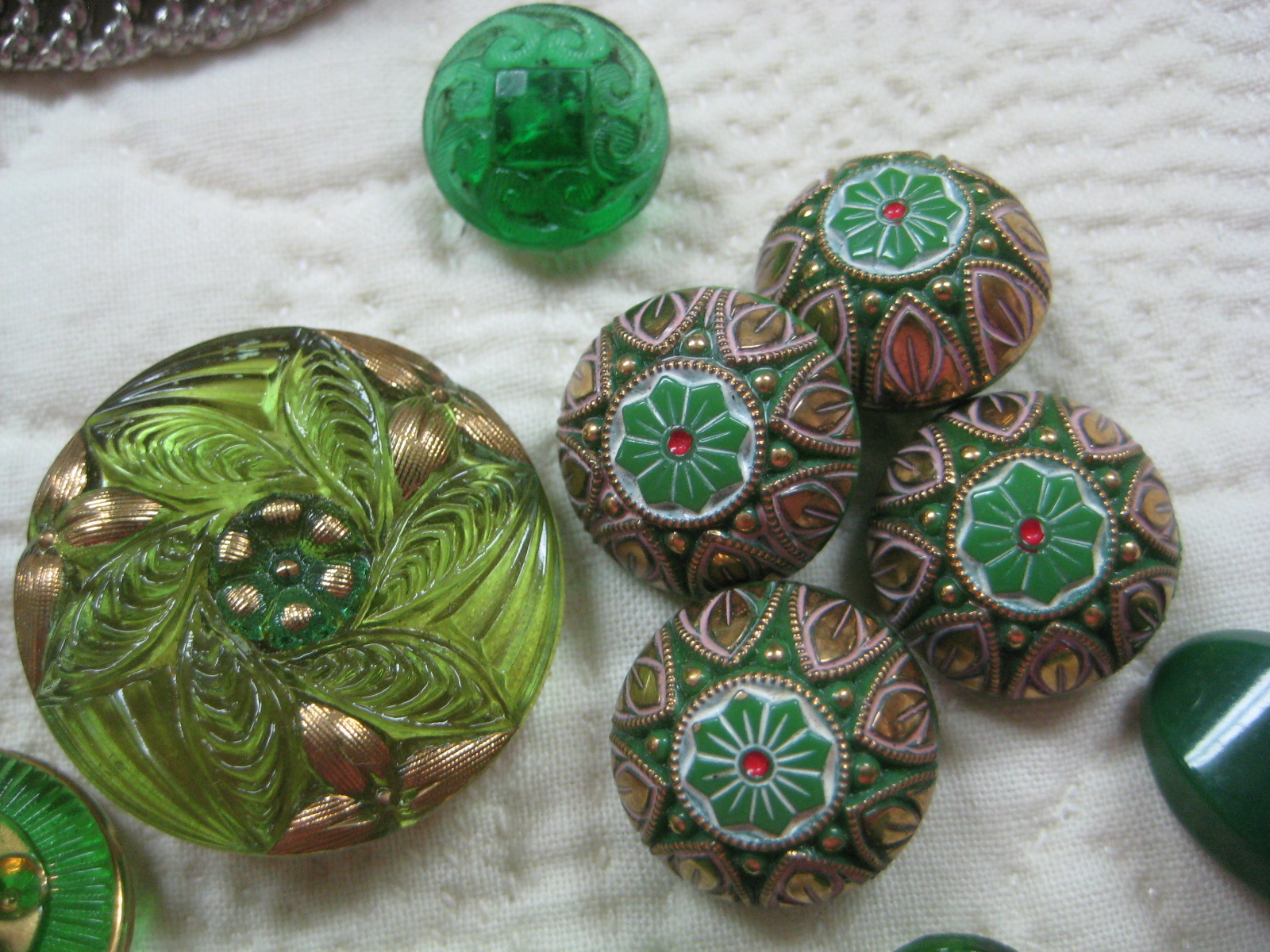 Bird Nest On The Ground: "A Green Glass Button Collection"
