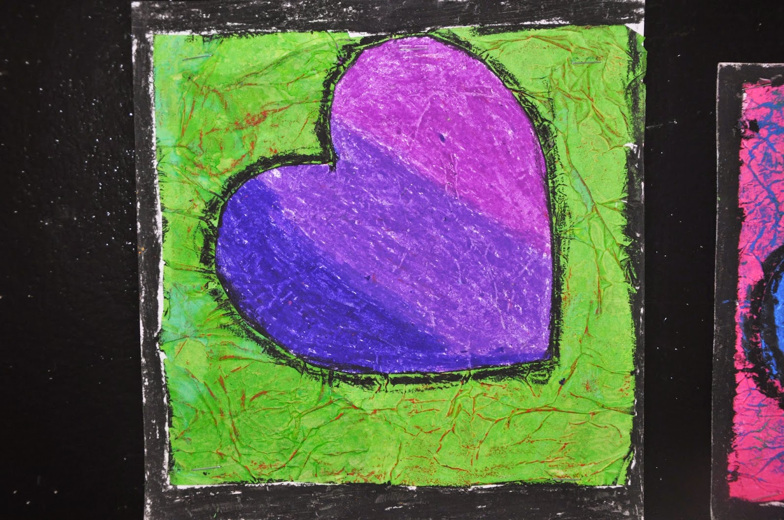 Creation Station: Jim Dine inspired Value Texture Hearts