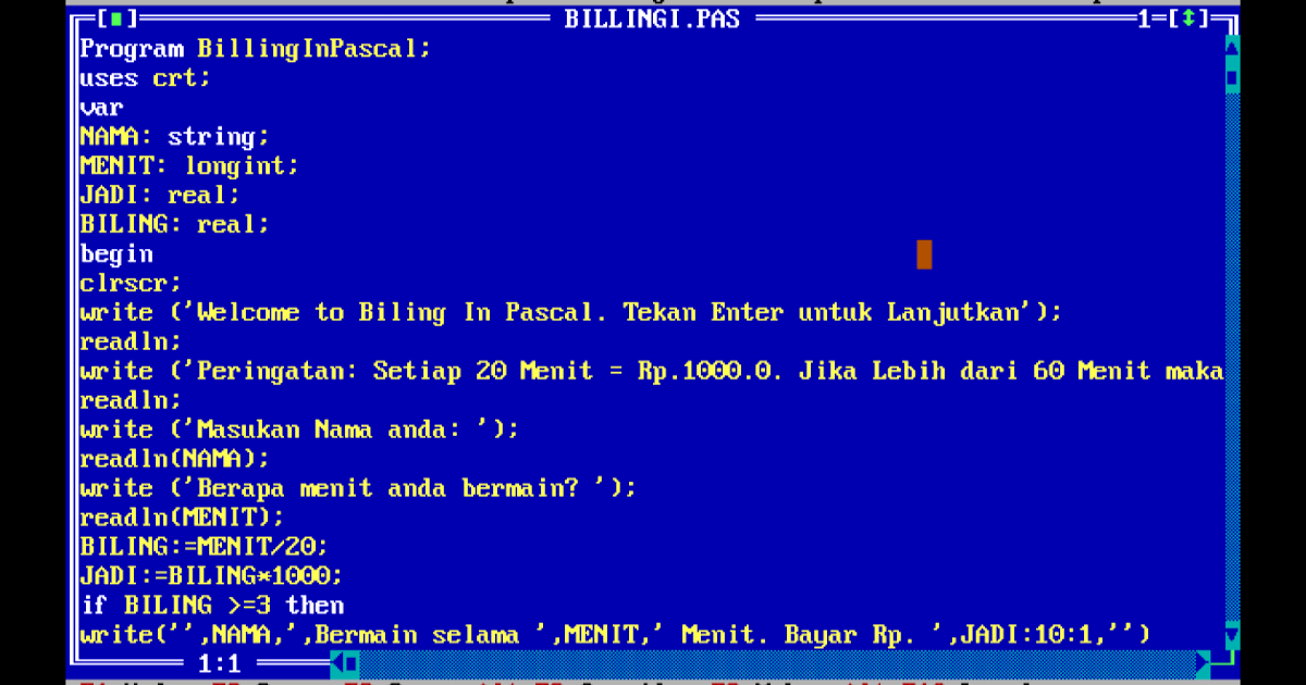Tutorial Program BilingInPascal ~ XNCOM