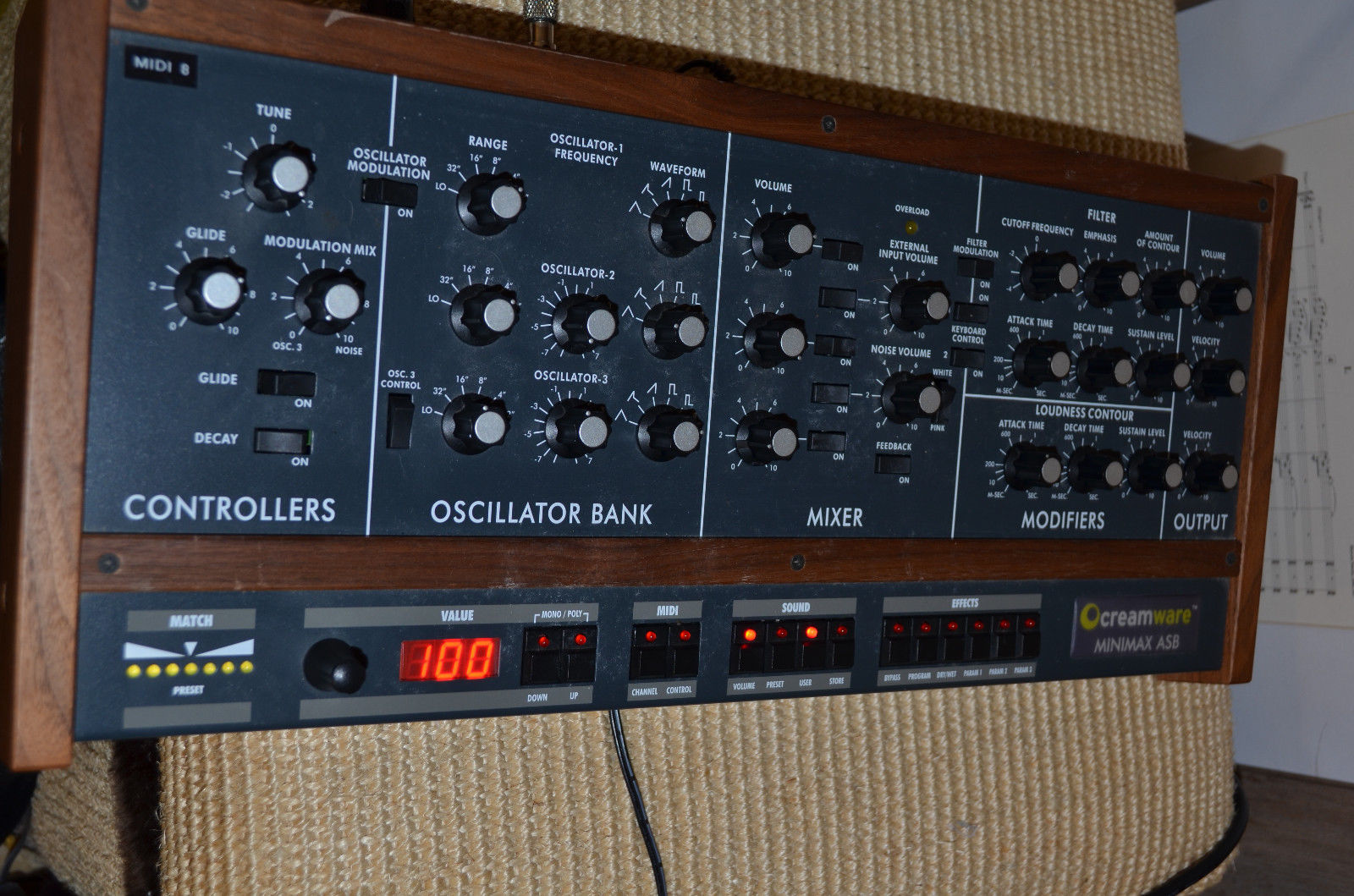 MATRIXSYNTH: Creamware Minimax ASB Moog Minimoog clone