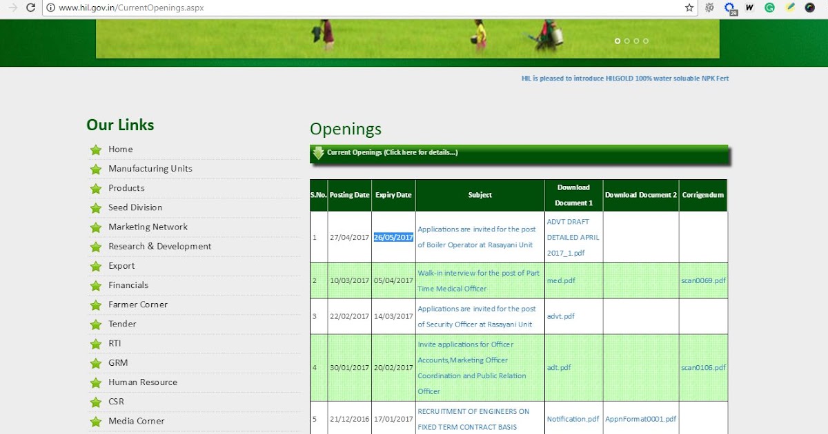 Applications are invited for the post of Boiler Operator at Rasayani ...