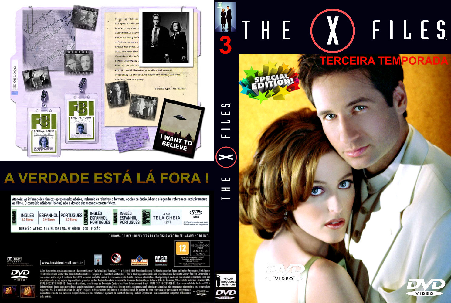 CAPAS EM SÉRIE: CAPA DVD - SÉRIE - ARQUIVO X - EDIÇÃO ESPECIAL