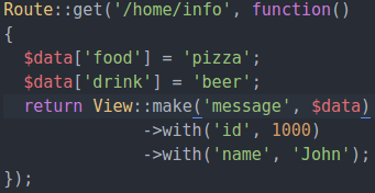 How to pass variable to Laravel view - Laravel PHP Framework