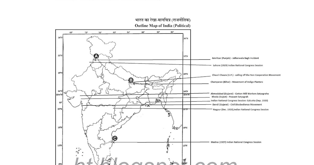 History Map for class 10 CBSE