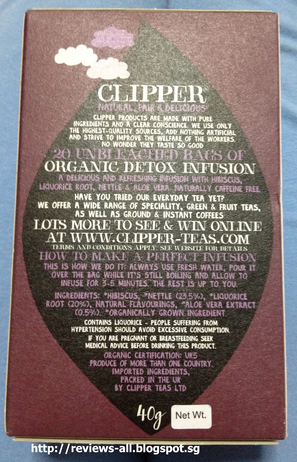 We'll Tell You - A&W Couple's Blog: Clipper - Detox Tea