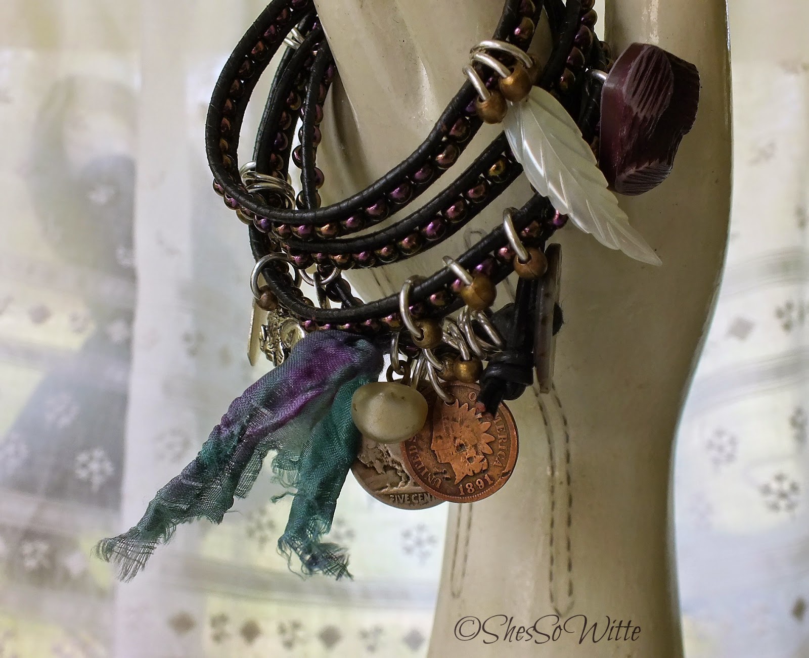 She's So Witte: Leather Wrap Bracelets with Charms