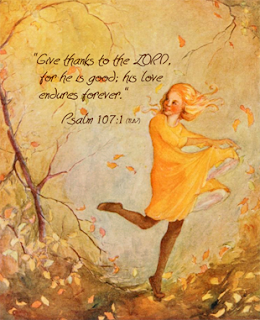 Fall illustration of Psalm 107:1 | Christian Clip Art Review