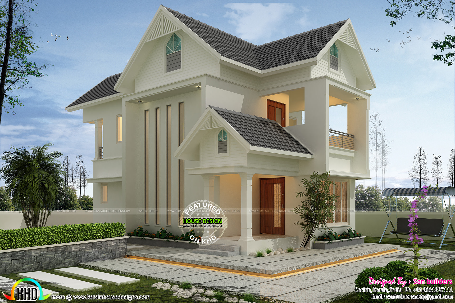Super cute modern home 2000 sq-ft - Kerala Home Design and Floor Plans ...