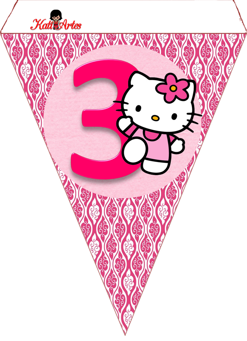 Hello Kitty Free Printable Bunting. - Oh my Alfabetos!