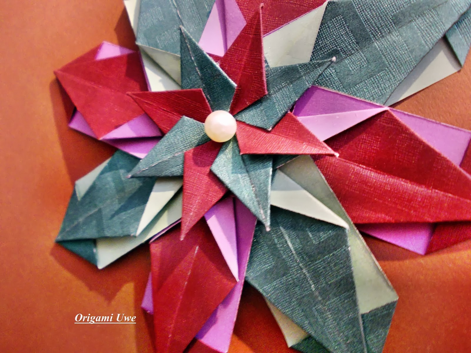 Origami, Fleurogami und Sterne : Mandala Stern im Stern