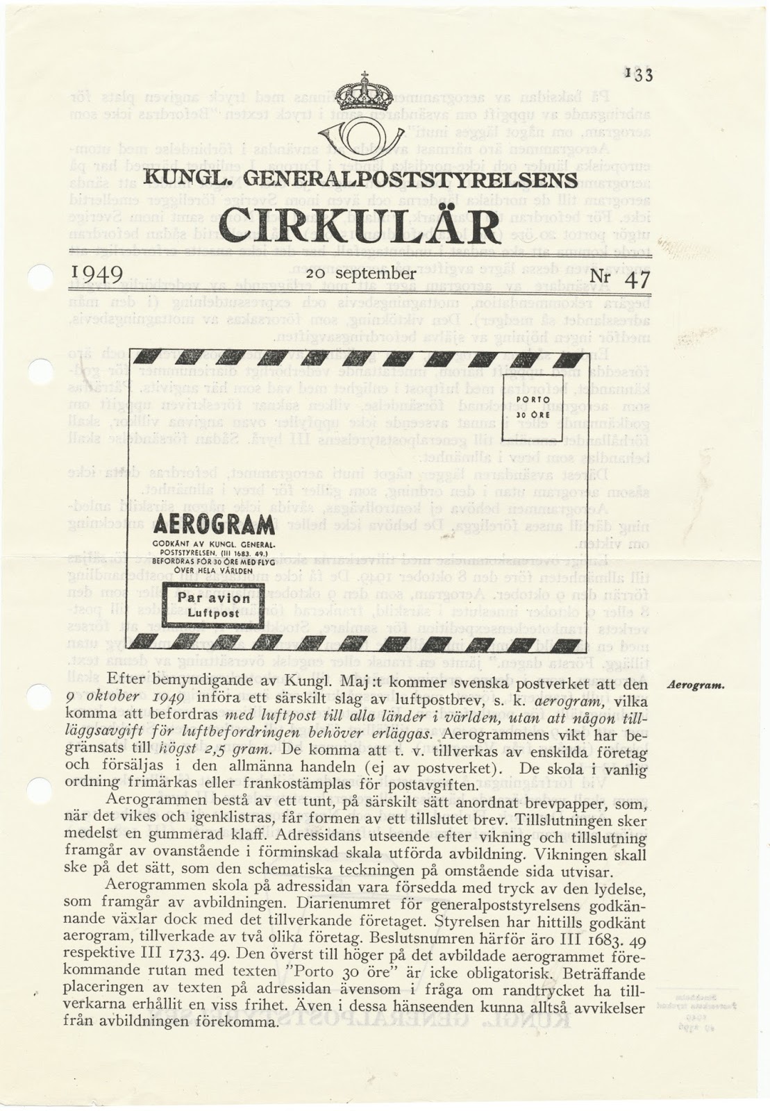 Aerogrammes & Airletters - Philatelic Archeology: Sweden: The First ...