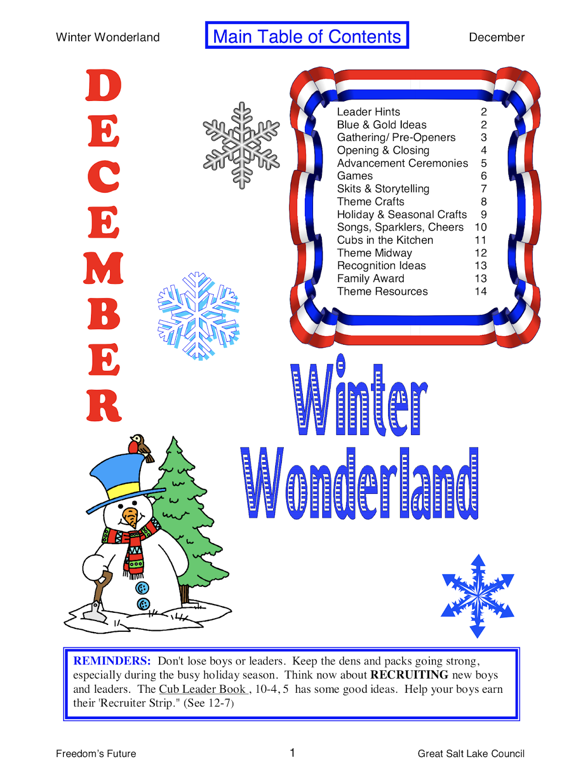 Akela s Council Cub Scout Leader Training Winter Wonderland Great Akela s Council Cub Scout Leader Training Winter Wonderland Great