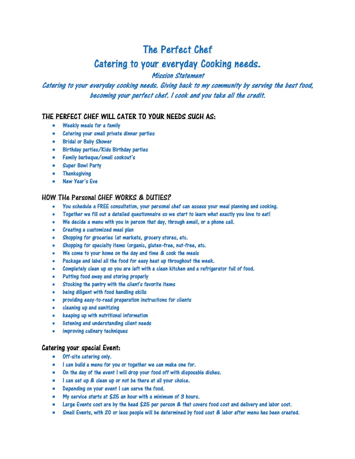 The Perfect Chef: The Perfect Chef For You