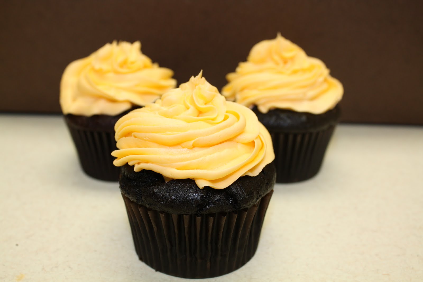 Two Sweet Bakery: Chocolate cupcakes with buttercream swirls