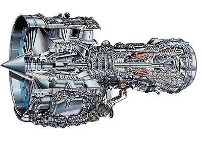 Aerospace and Engineering: Cross Sectional View of Jet Engine