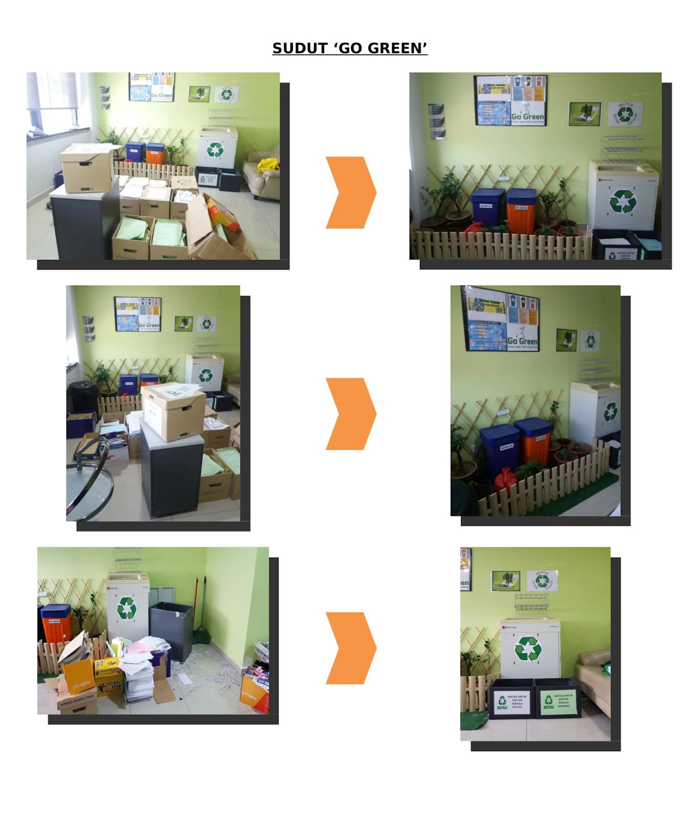 SUDUT EKSA BWTD: GAMBAR SEBELUM DAN SELEPAS