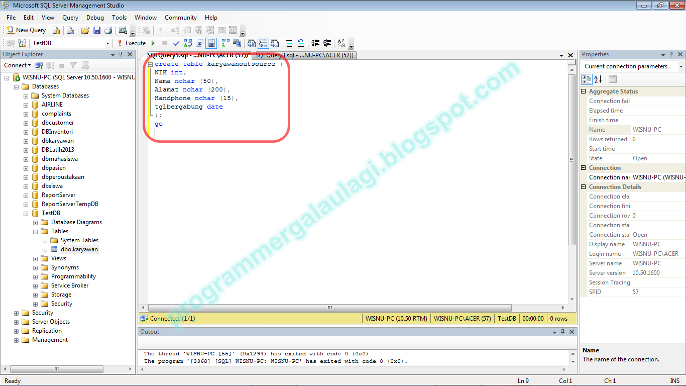 Belajar SQL Server : Dasar - Dasar SQL Server ~ Programmer Galau Lagi