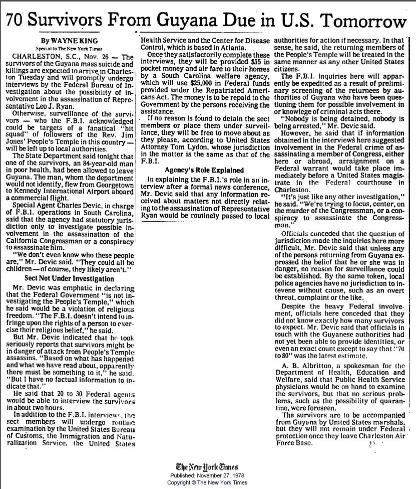 StevenWarRan Backstage: New York Times, November 27, 1978