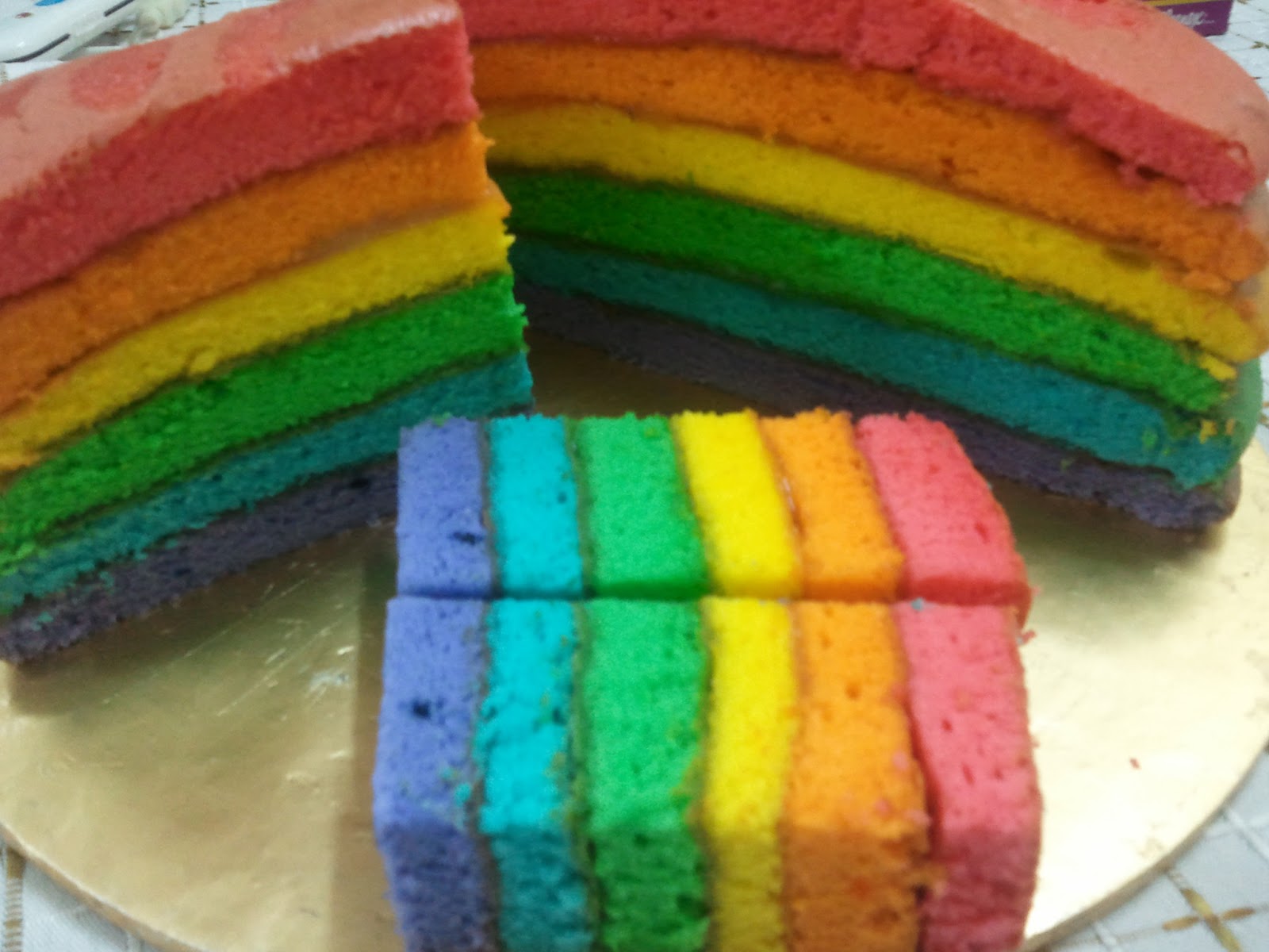 My New Cubicle: Kek Span Pelangi (Rainbow Cake)