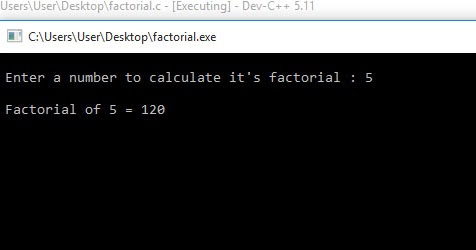 Program in C to find the factorial of a given number ~ Junior Computer ...