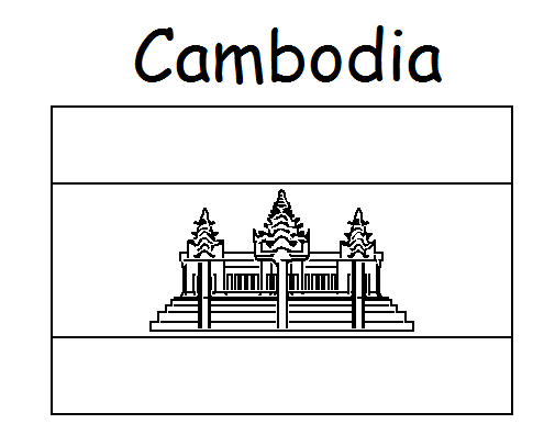 Geography Blog: Cambodia Flag Colouring Page