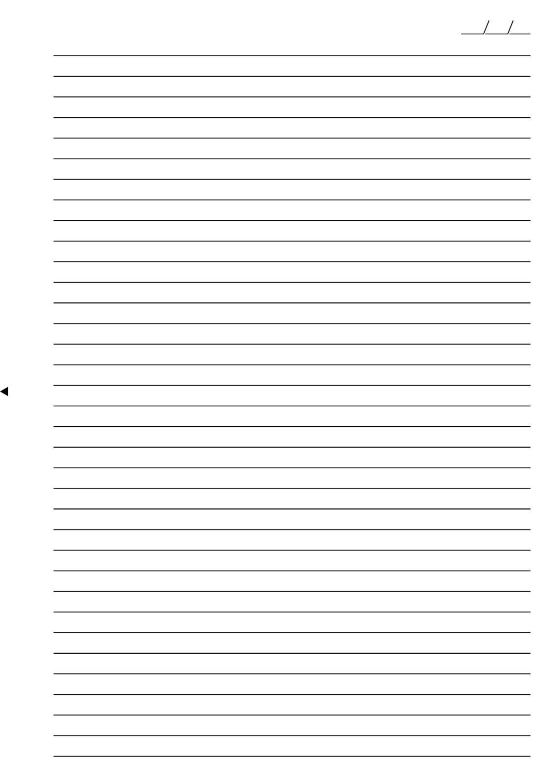 Folha de Papel Pautado universitario preto para imprimir