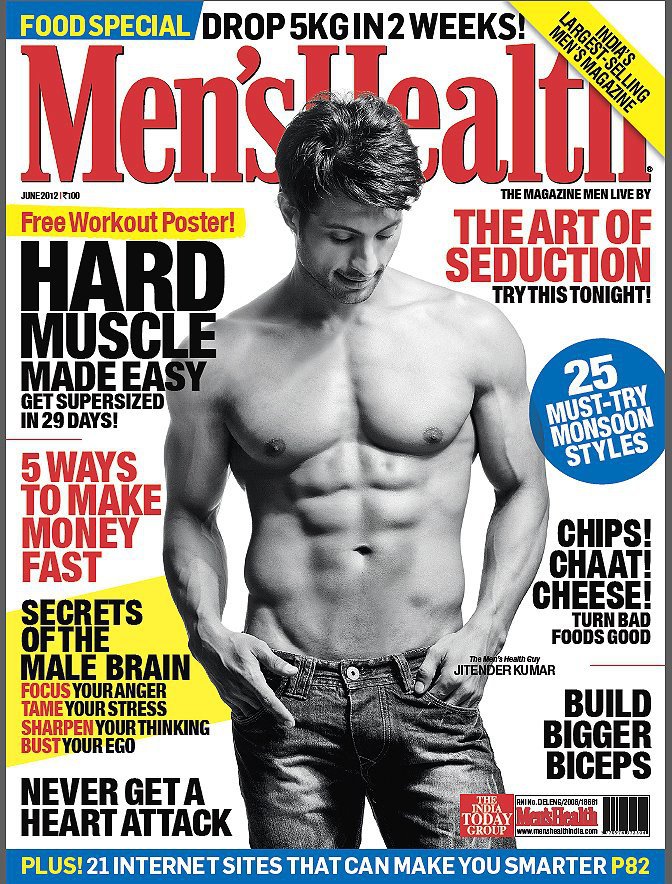 Muscle Buzz Gym: Jitender Kumar Featured Cover Guy On Men' Health Magazine