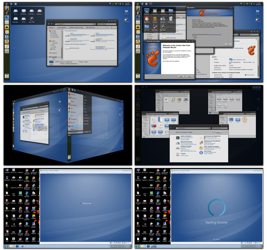 windows themes pack: Gnome transformation (skin) pack 1.1 for windows